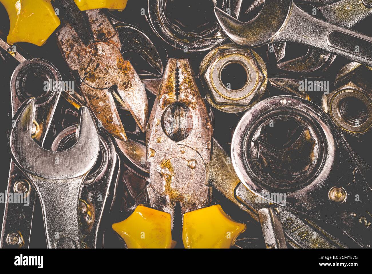 Set of manual tools - Repair, maintenenacer,fix Stock Photo - Alamy