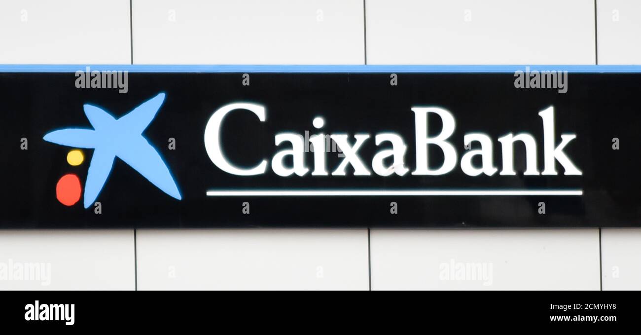 The Spanish bank, caixabank logo seen in Spain.CaixaBank and Bankia are ...