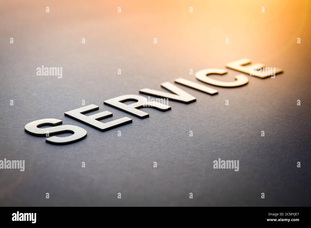 Word service written with white solid letters Stock Photo - Alamy