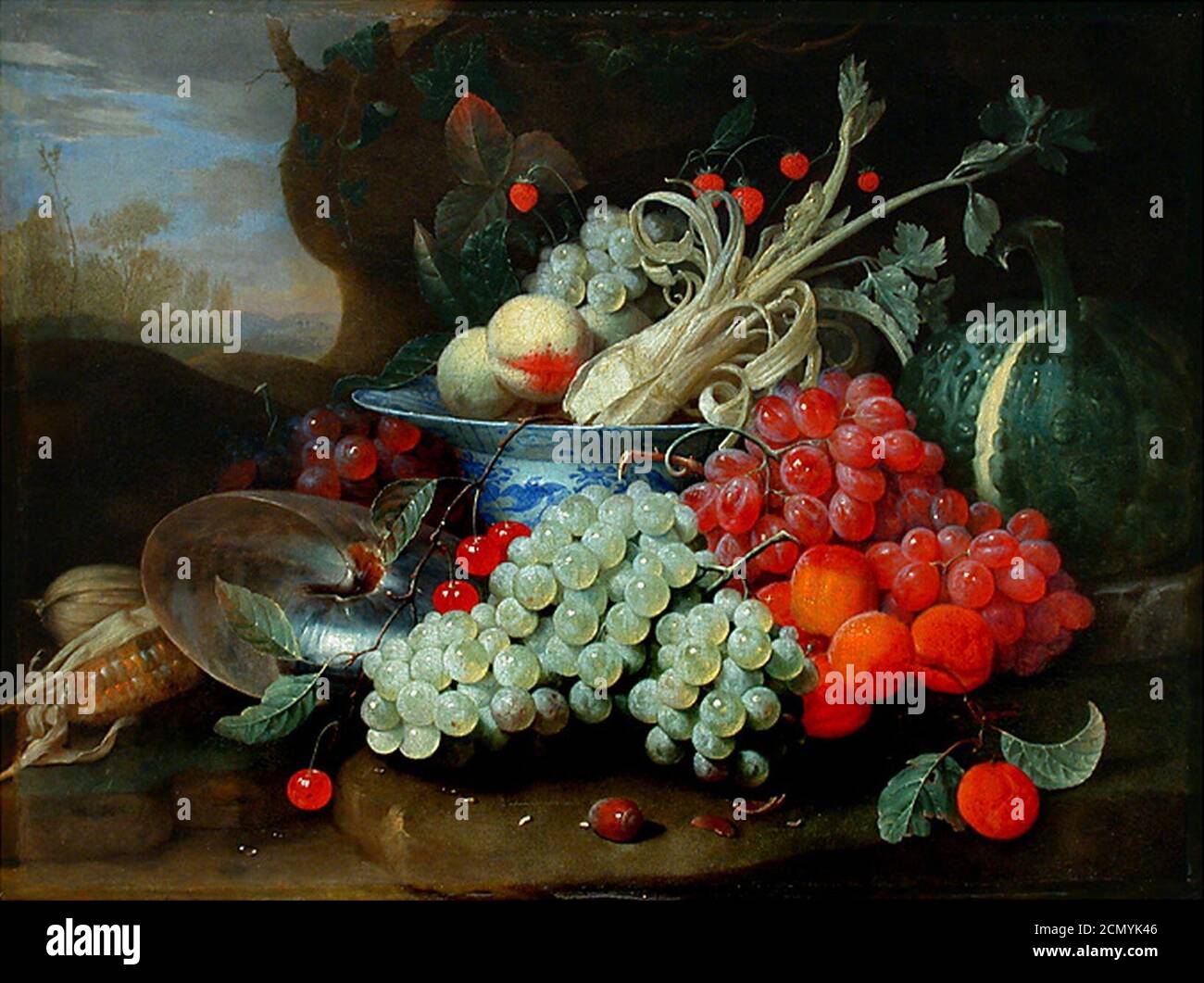 Joris van Son Früchtestillleben mit Nautilusmuschel Stock Photo - Alamy