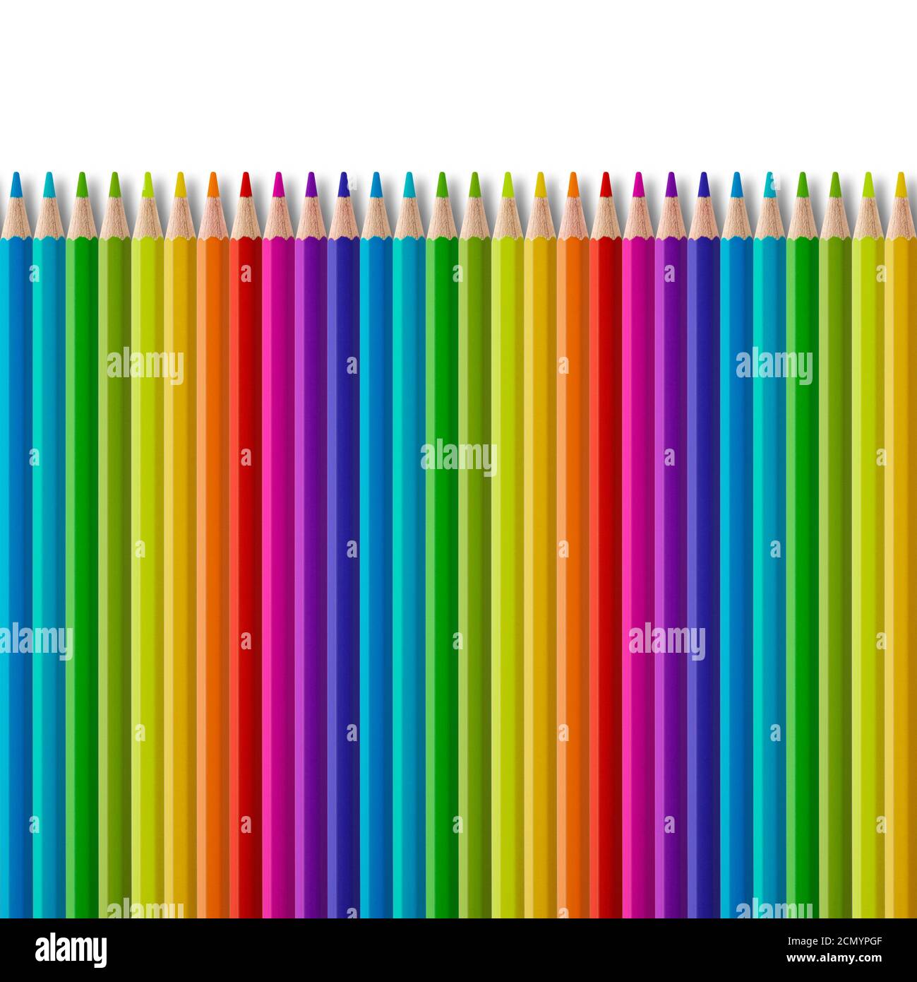 Set of color wooden pencil collection on white background Stock Photo ...