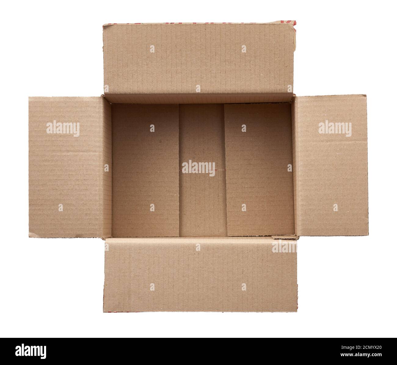 open empty brown square cardboard box for transporting goods Stock ...