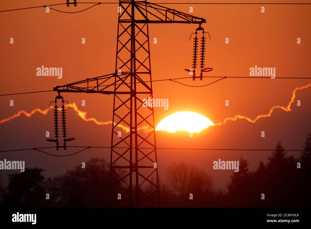 Power lines france hi-res stock photography and images - Alamy