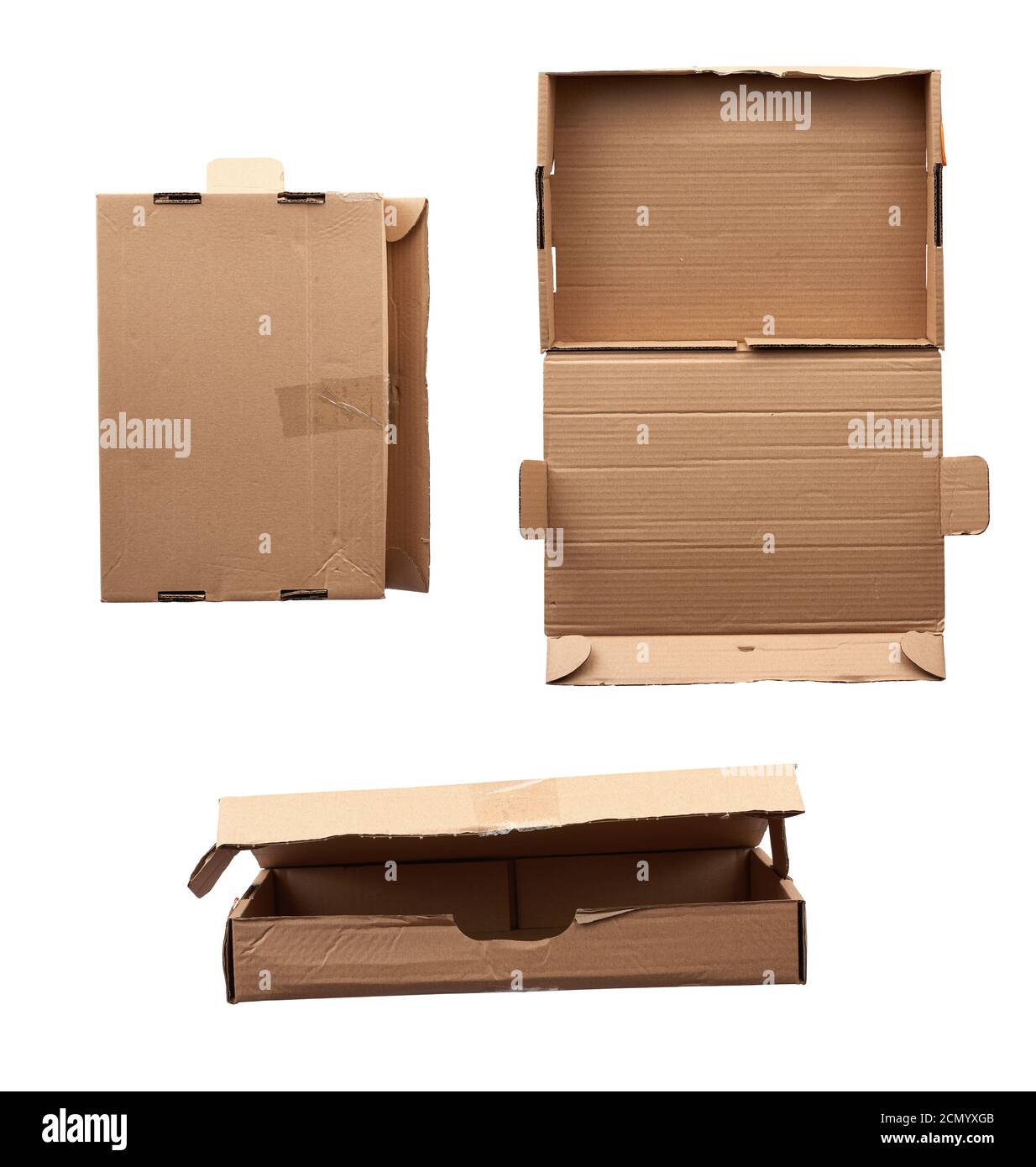 rectangular folding box for shipping goods isolated on a white ...