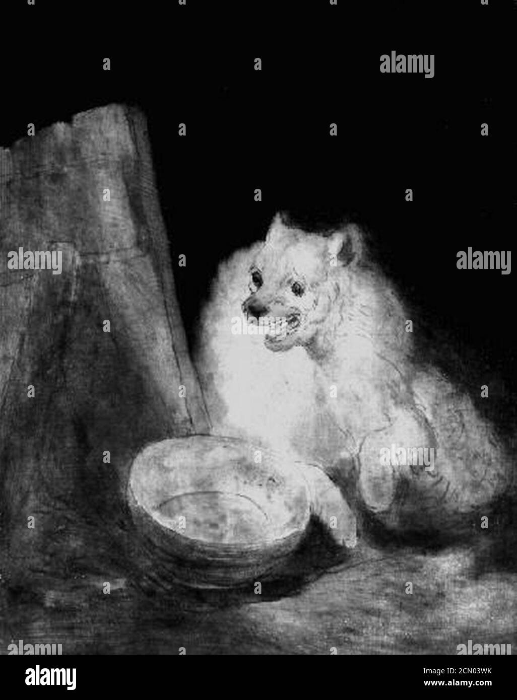 Josef Navratil 1798-1865 - Bily pes u boudy Stock Photo - Alamy