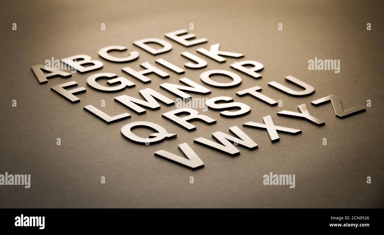 Alphabet made with solid letters Stock Photo - Alamy