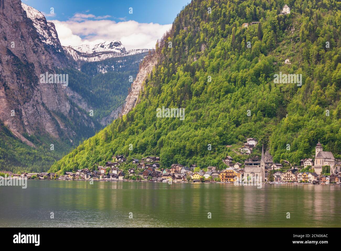 Hallstatt Austria, Nature landscape of Hallstatt village with lake and ...