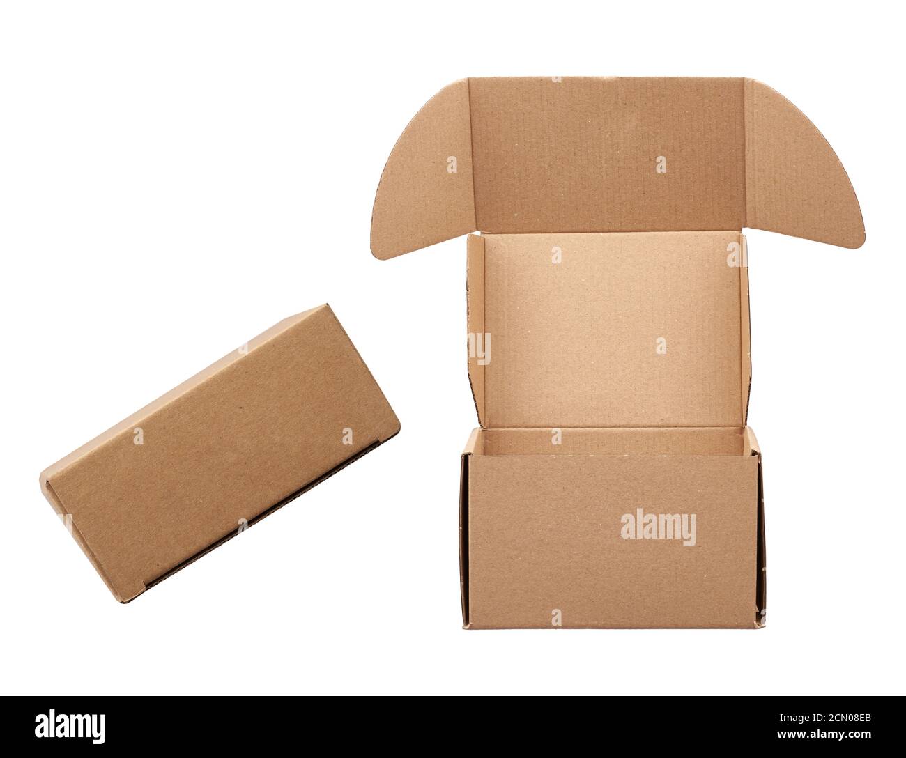 brown rectangular cardboard box for transporting goods Stock Photo - Alamy