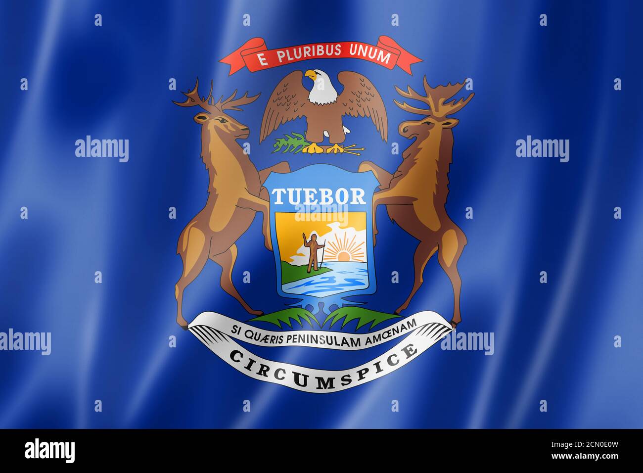 Michigan flag, USA Stock Photo - Alamy