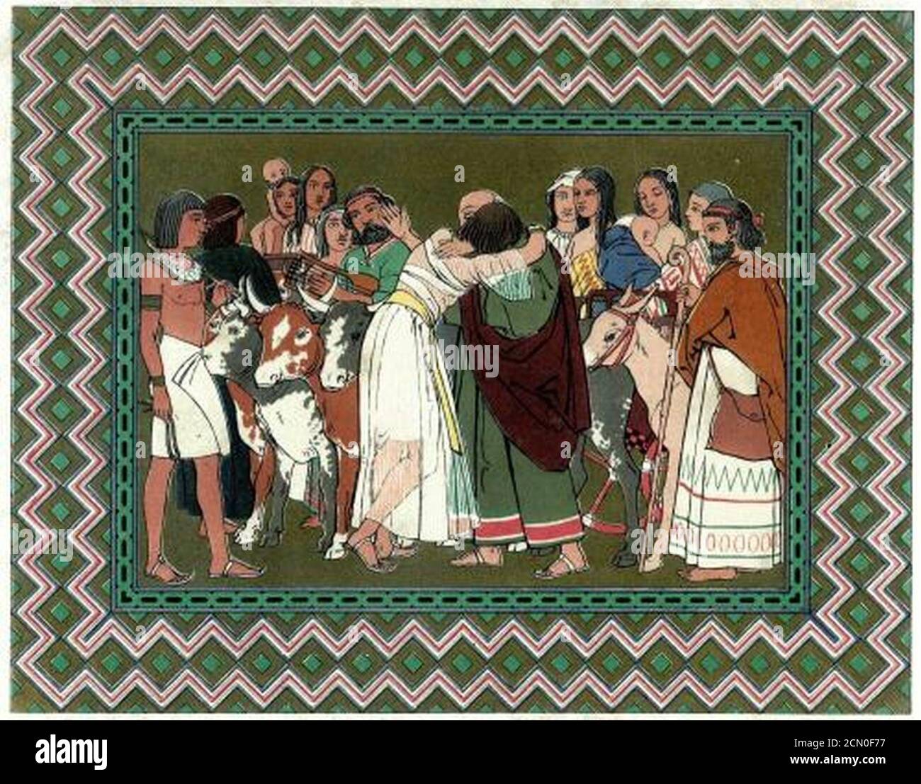 Joseph and Jacob reunited Stock Photo - Alamy