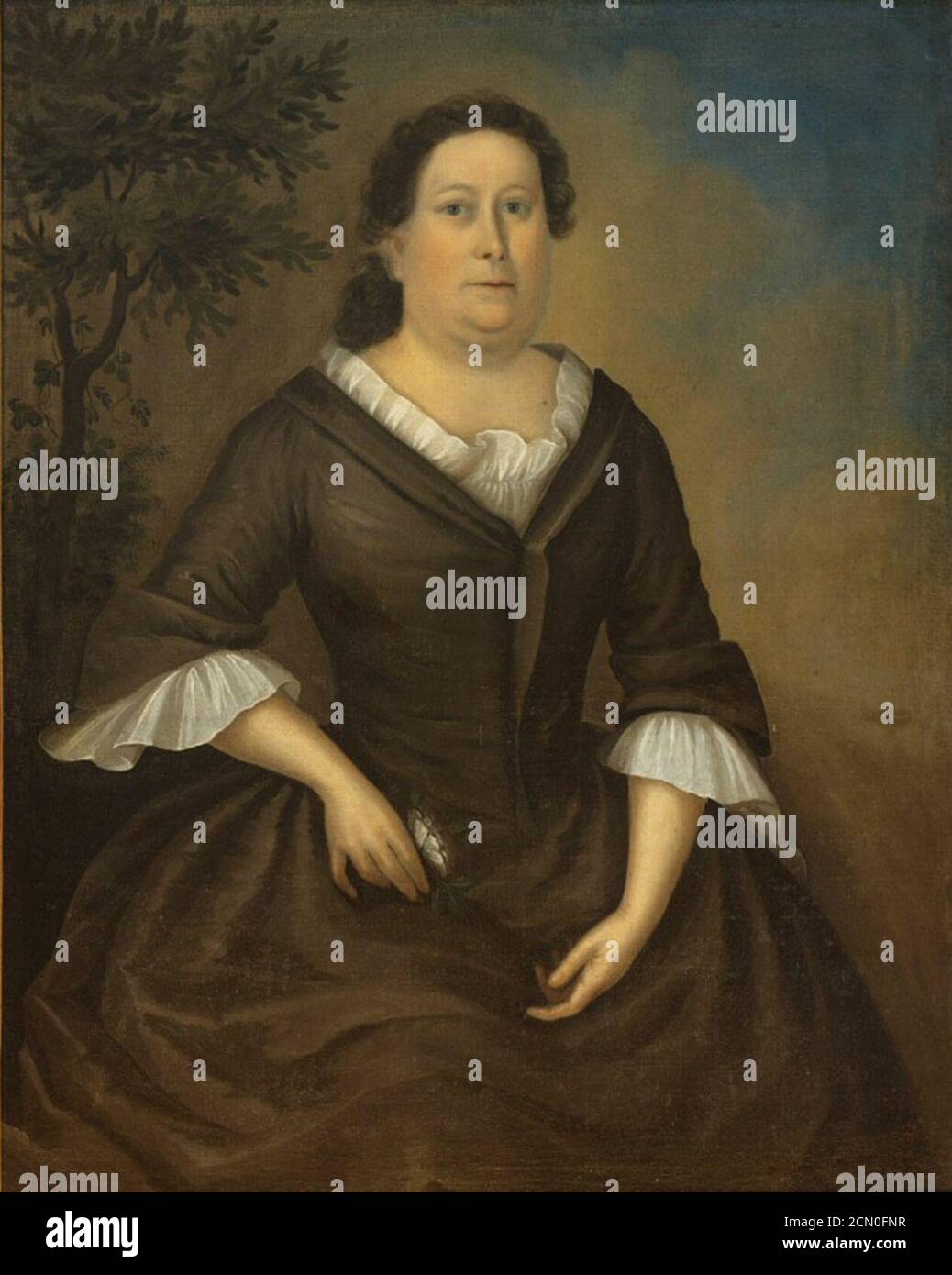 Joseph Badger - Portrait of an Unknown Woman Stock Photo - Alamy