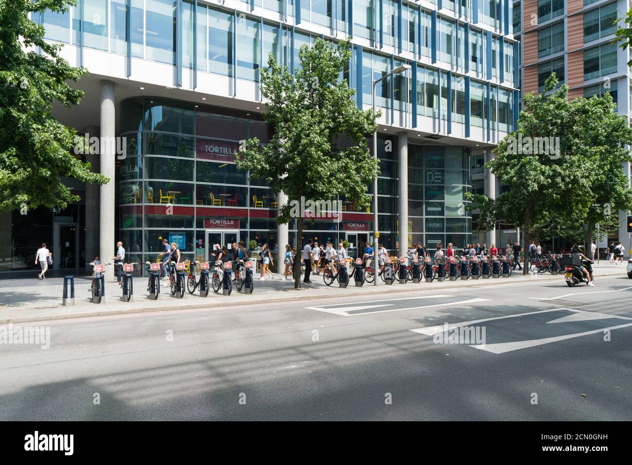 Blue fin building Stock Photo - Alamy