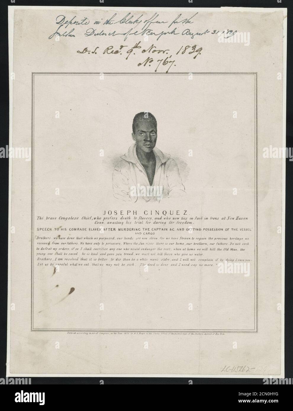 Joseph Cinquez, the brave Congolese Chief, who prefers death to slavery ...