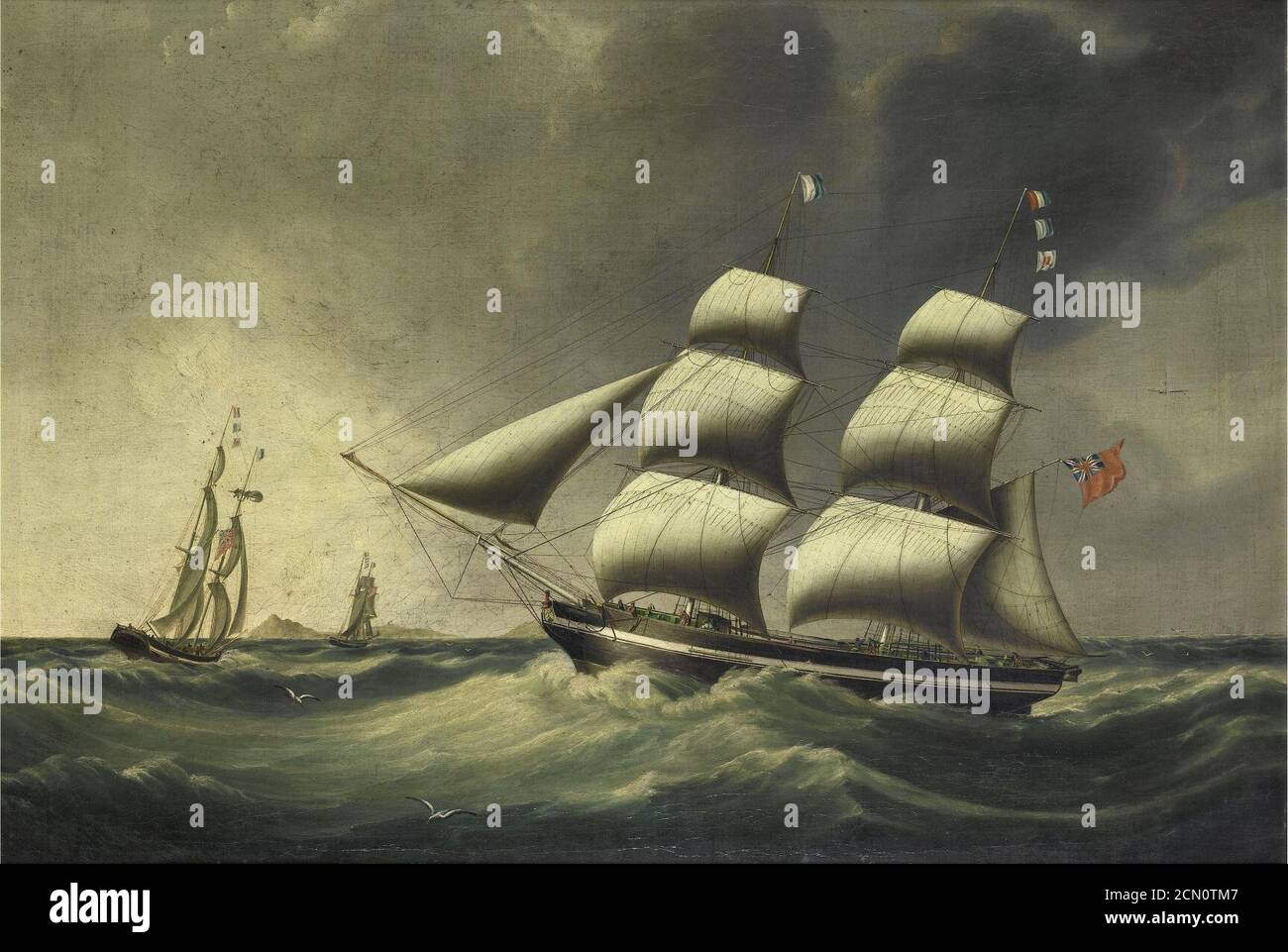 Joseph Heard - The Merchant Brig Rimac In Two Positions Stock Photo - Alamy