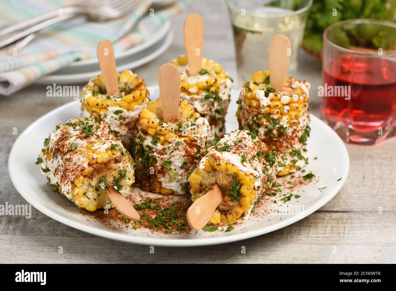 Delicious Indian of corn cob, also called Bhutta, flavored with butter ...