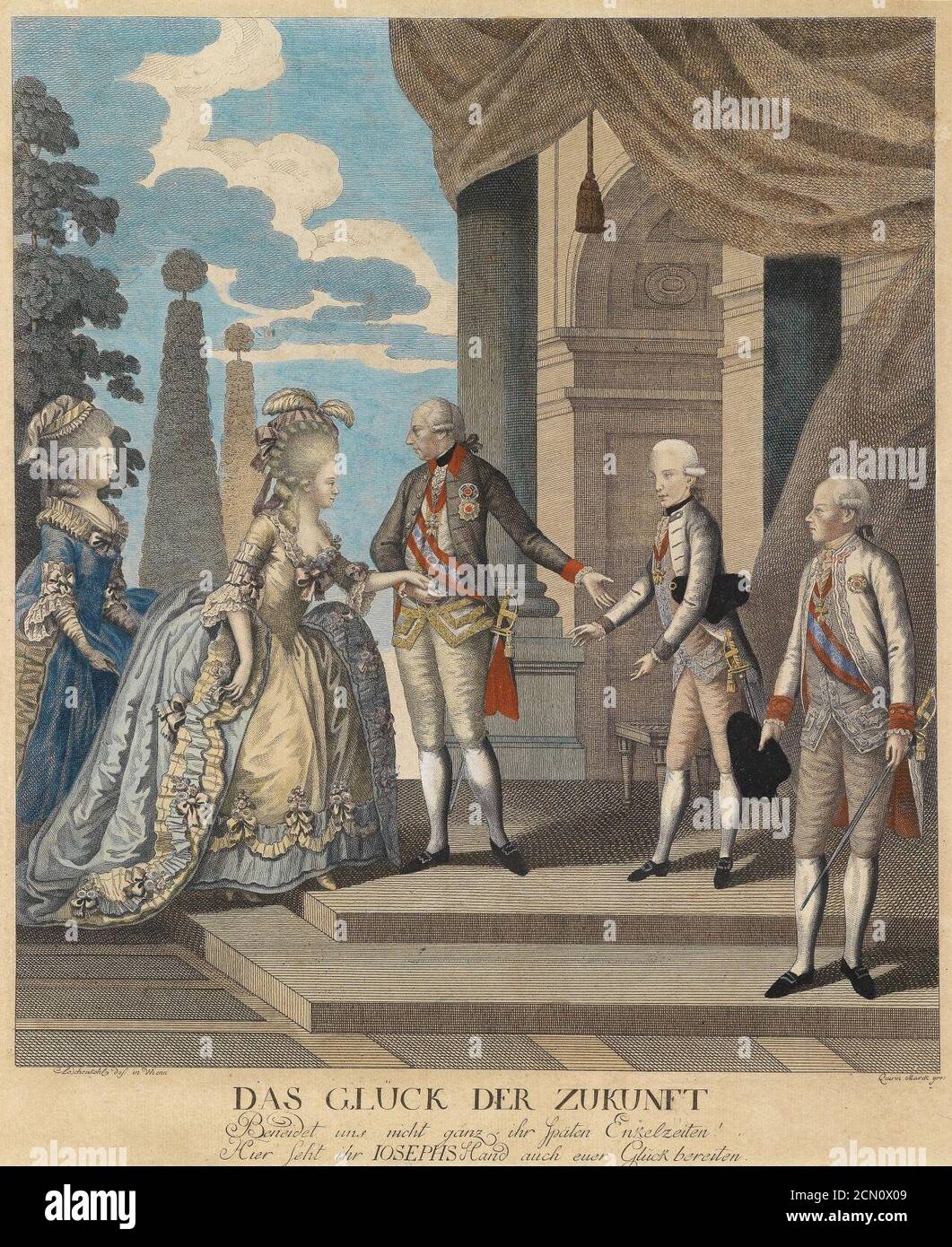 Joseph II mit Franz und Elisabeth Wilhelmine Stock Photo - Alamy