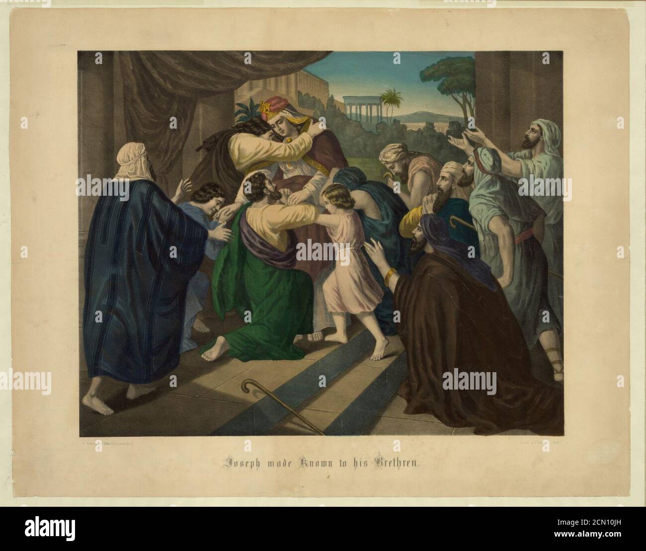 Joseph made known to his brethren - painted by F. Hartwich Stock Photo ...