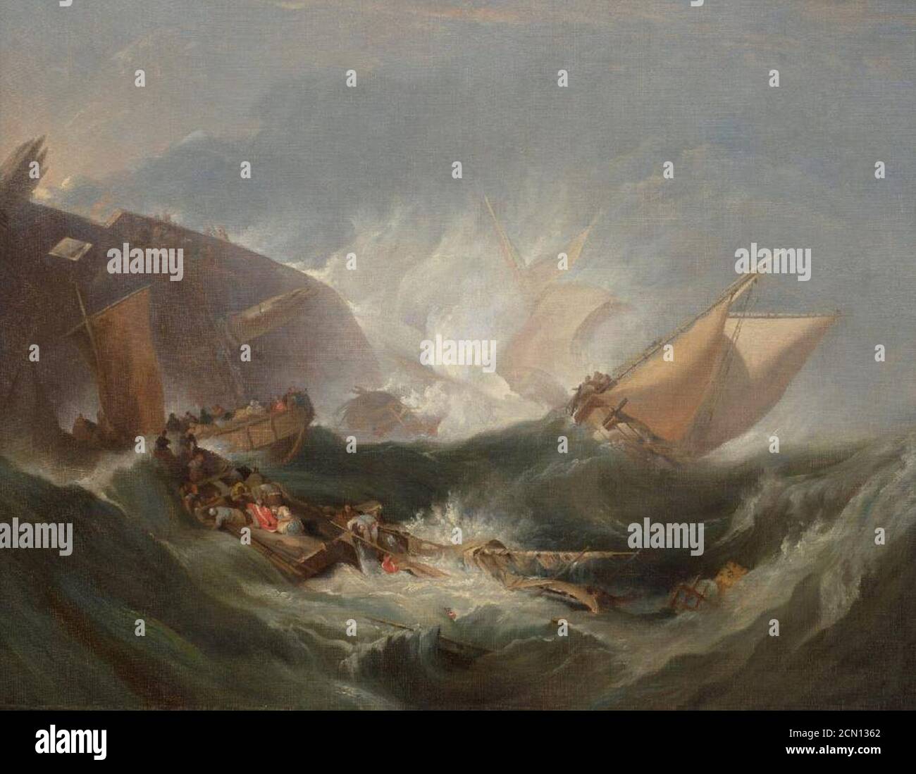Joseph Mallord William Turner - The Wreck of a transport ship Stock ...