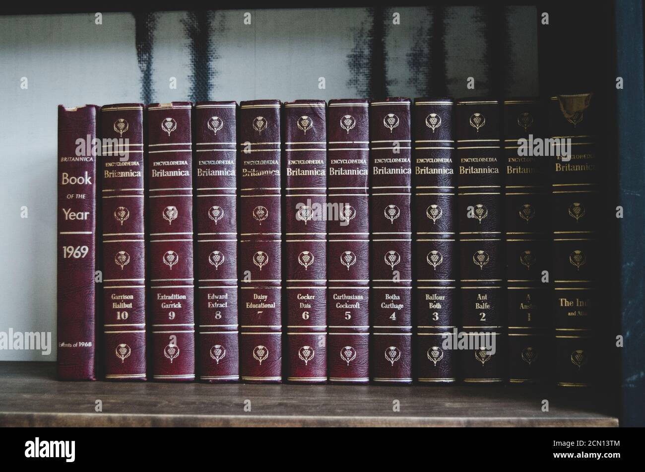 Leather Bound Books On Shelf High Resolution Stock Photography and ...