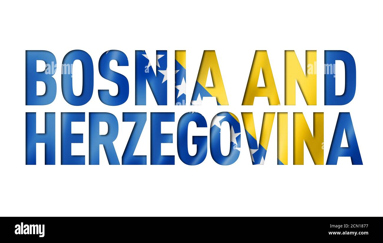 Bosnia and Herzegovina flag text font Stock Photo - Alamy