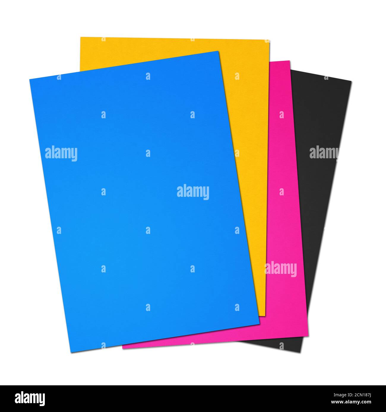 CMYK Blank A4 paper sheet set on white background Stock Photo - Alamy