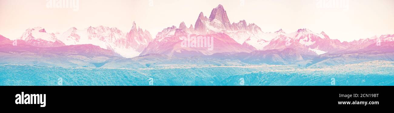 Sunrise over Mount Fitz Roy in Patagonia, with no clouds and gradient ...