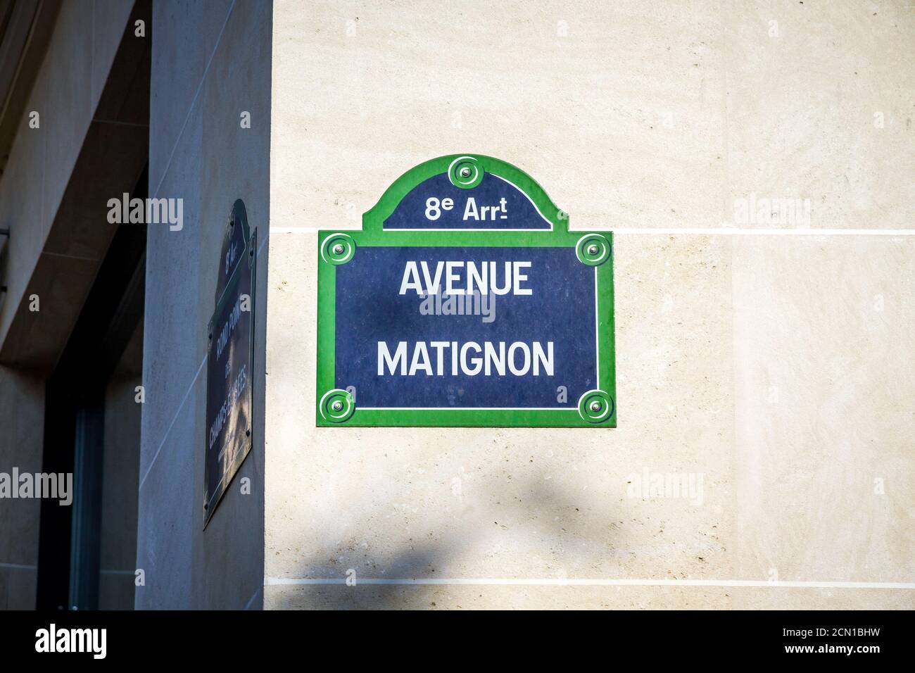 Avenue Matignon street sign, Paris, France Stock Photo - Alamy