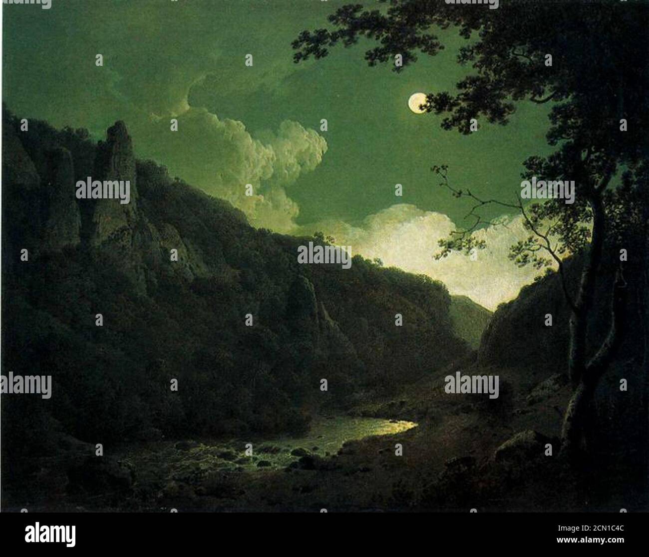 Joseph Wright of Derby. Dovedale by Moonlight. exhibited 1785 Stock ...