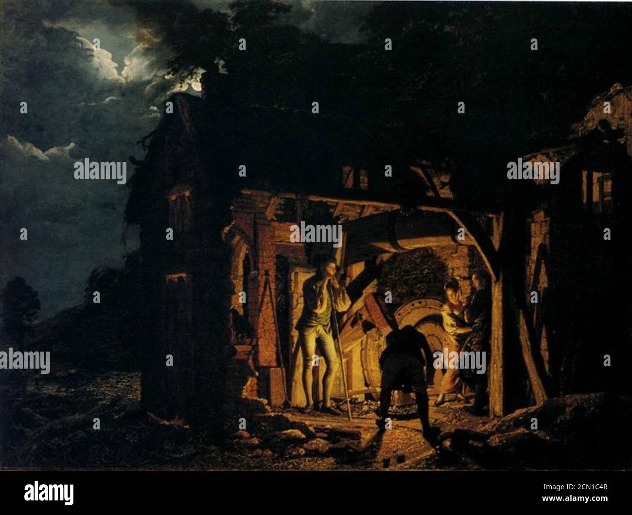 Joseph Wright of Derby. An Iron Forge Viewed from Without. 1773 Stock ...