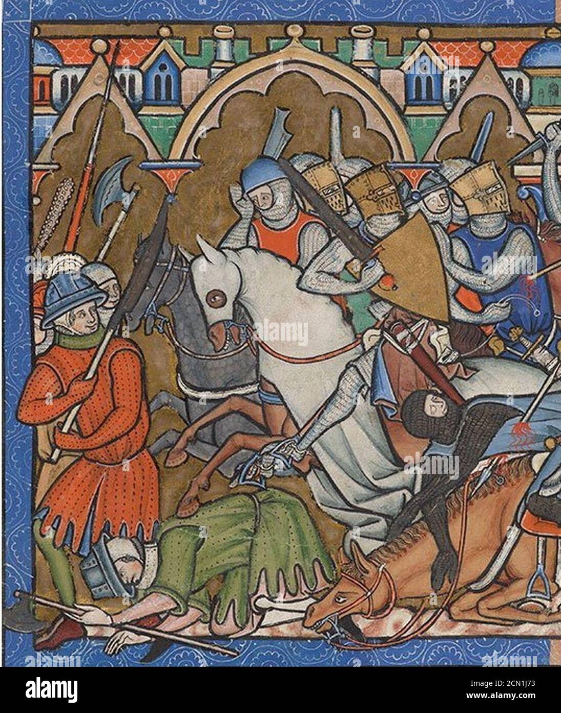Joshua Defeated at Ai (detail), MS M.638, fol. 10r, The Crusader Bible ...