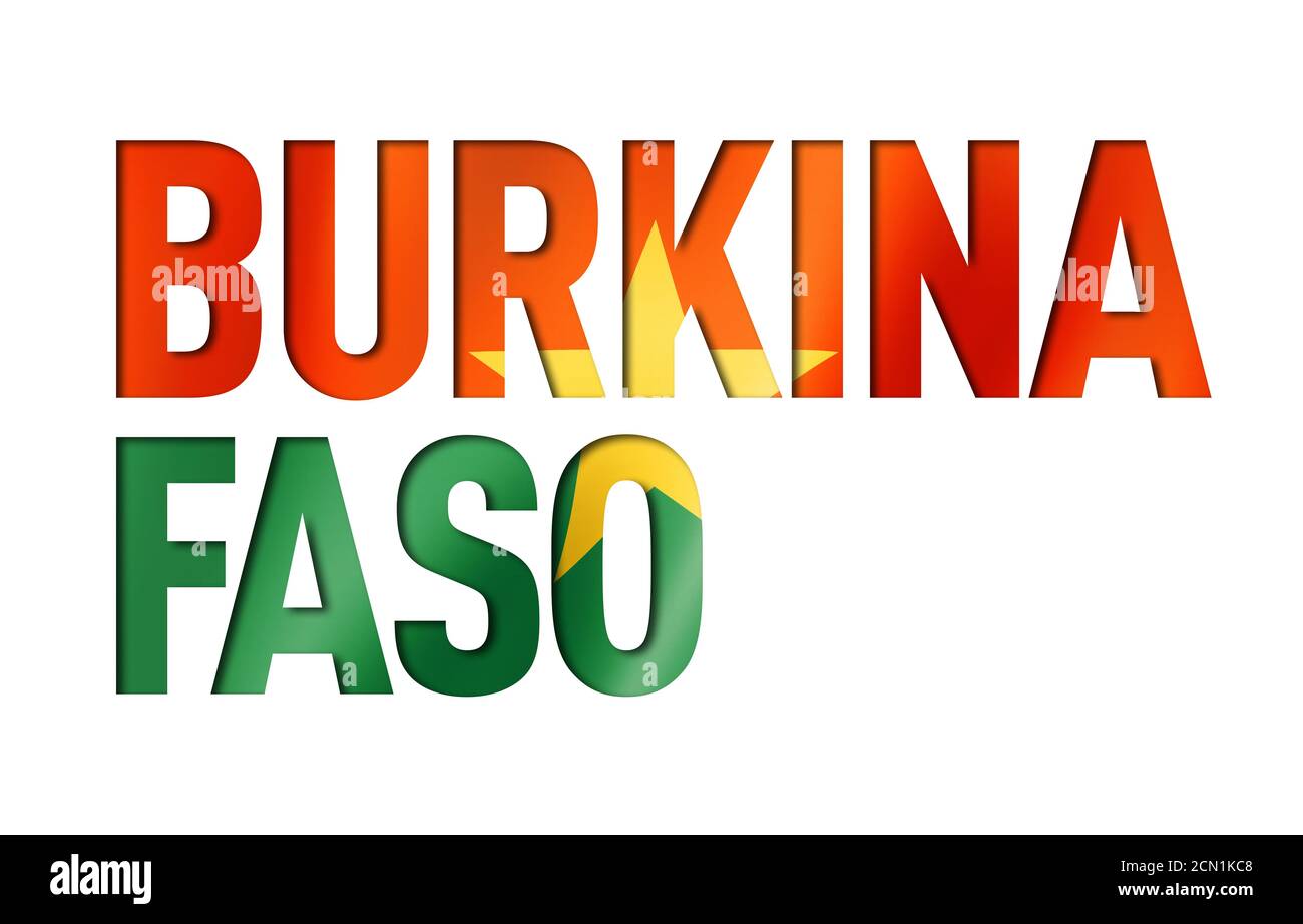 Burkina Faso flag text font Stock Photo - Alamy
