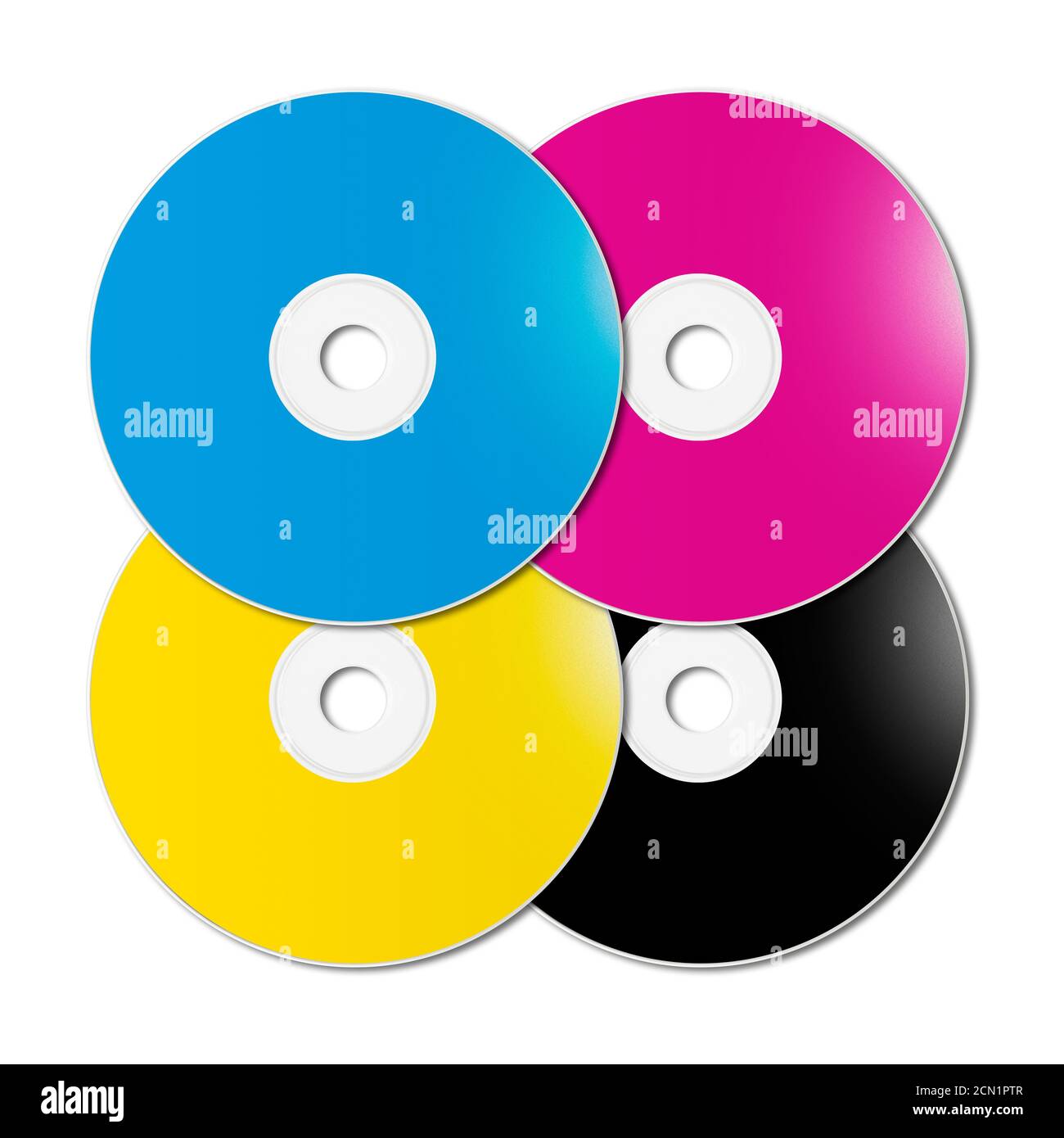 CMYK CD - DVD set on white background Stock Photo - Alamy