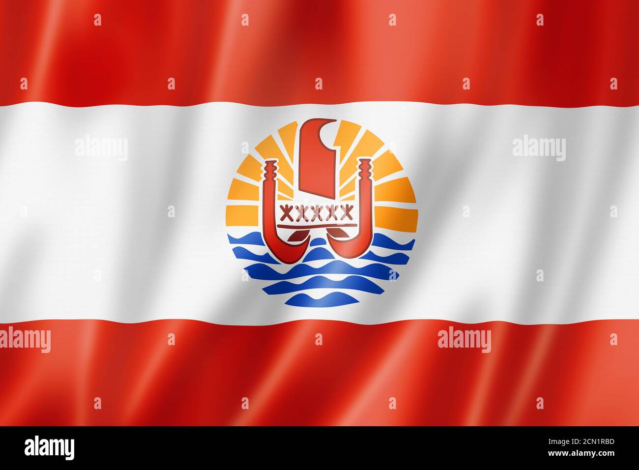 French Polynesia flag, Overseas Territories of France Stock Photo - Alamy