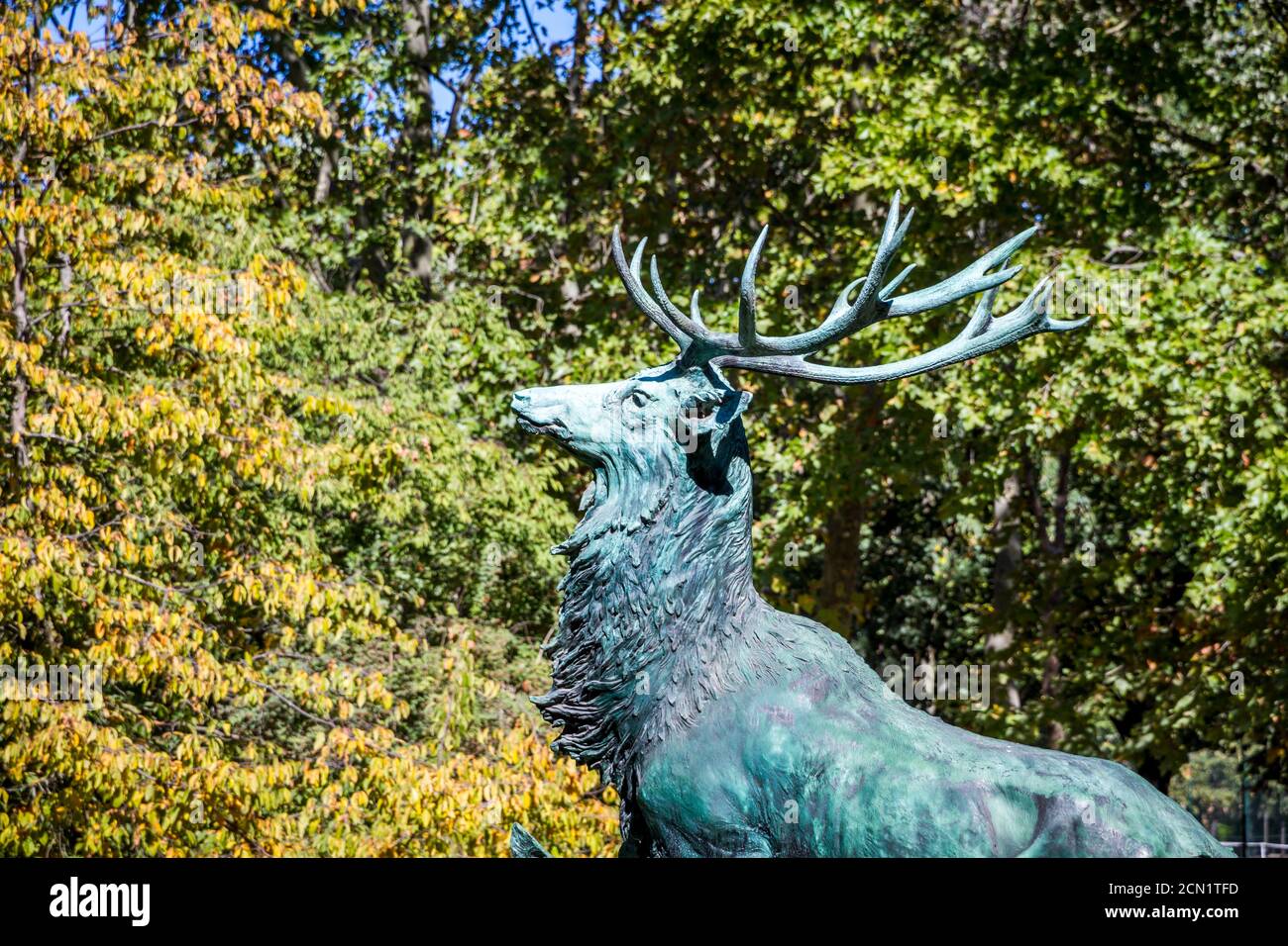 Deer statue in Luxembourg Gardens, Paris, France Stock Photo - Alamy
