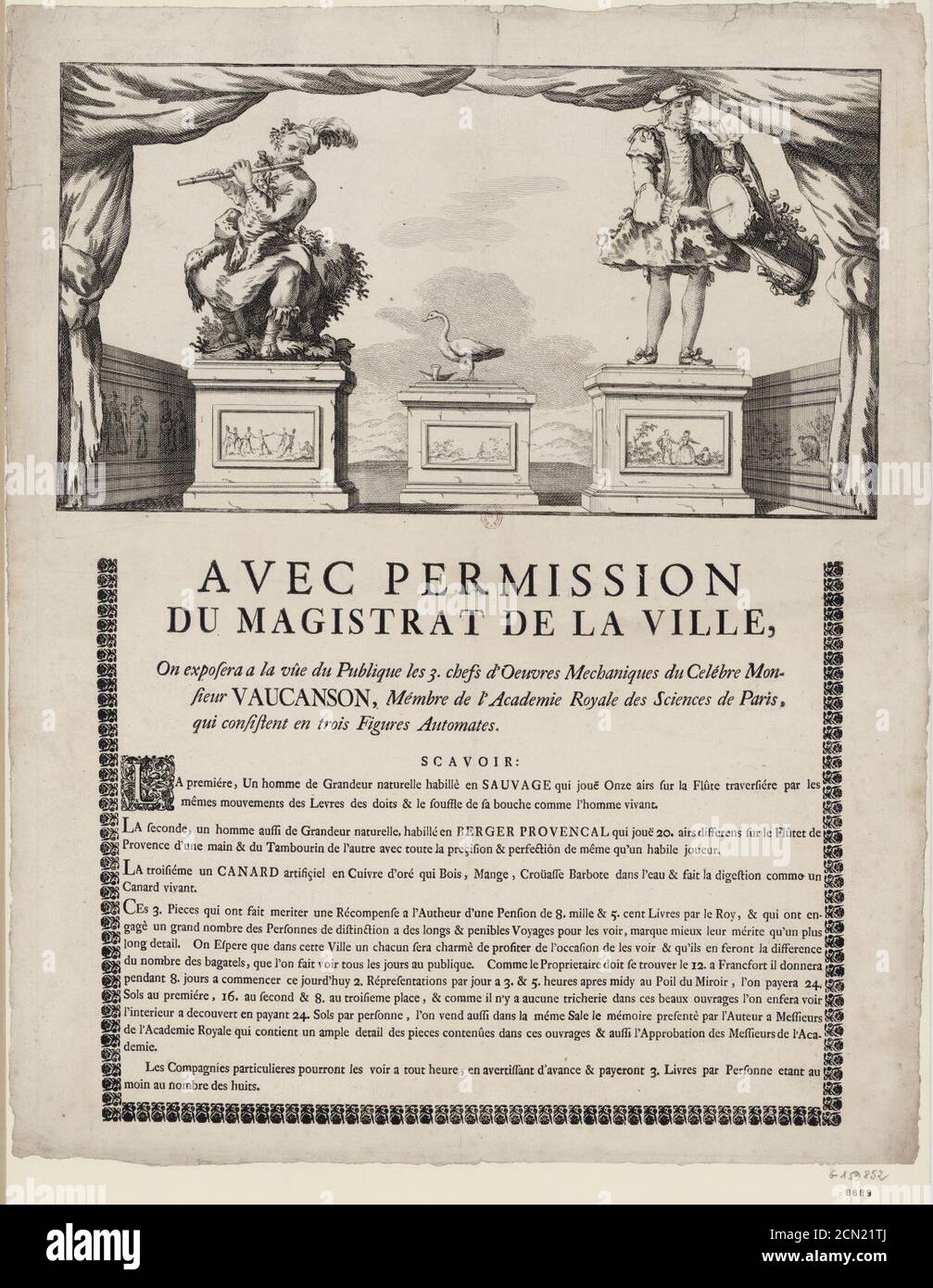 Jouets Mécaniques de Vaucanson ; Un Sauvage, un berger provencal et un ...