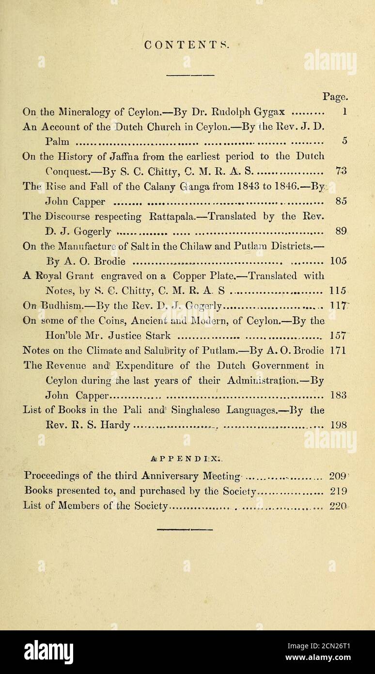 Journal of the Ceylon Branch of the Royal Asiatic Society Stock Photo ...