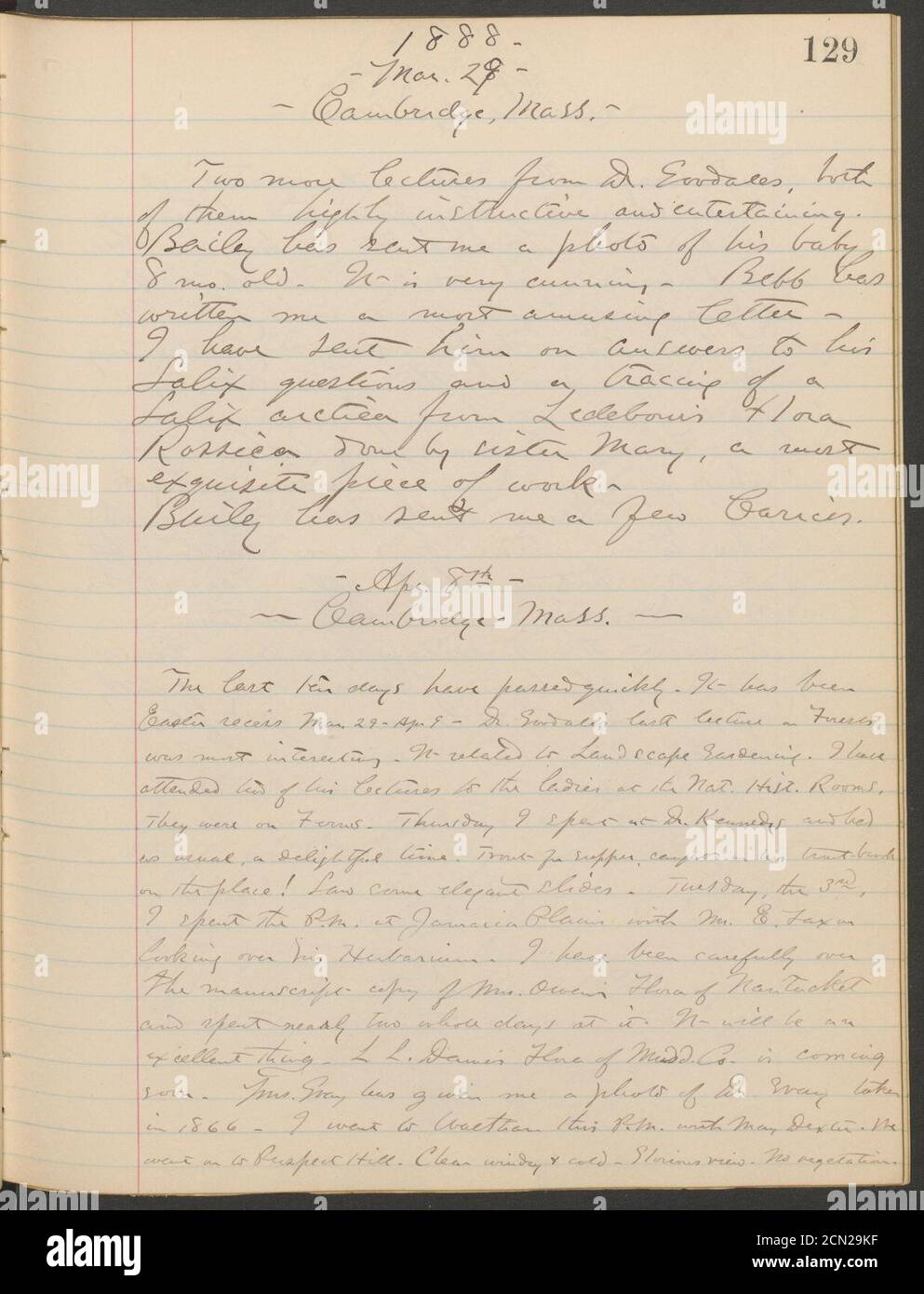 Journal, 1887-1890 (inclusive) (Page 129 Stock Photo - Alamy