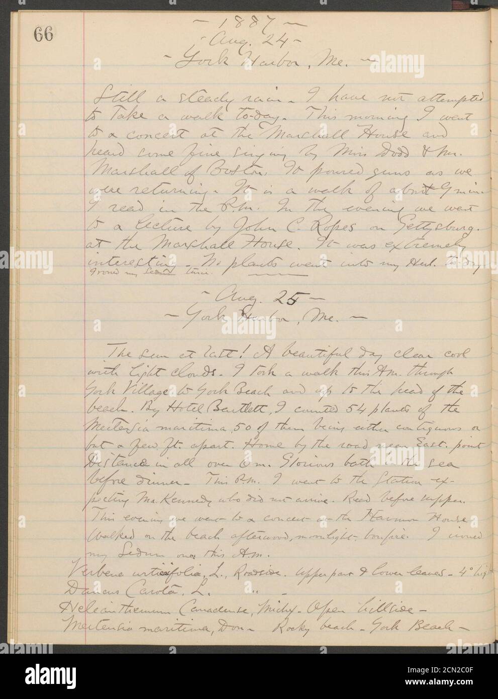 Journal, 1887-1890 (inclusive) (Page 66 Stock Photo - Alamy