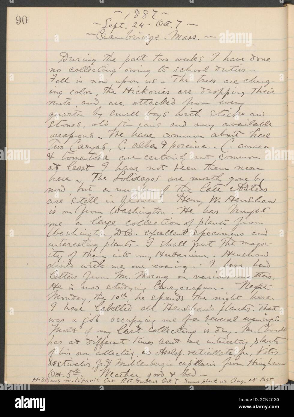 Journal, 1887-1890 (inclusive) (Page 90 Stock Photo - Alamy