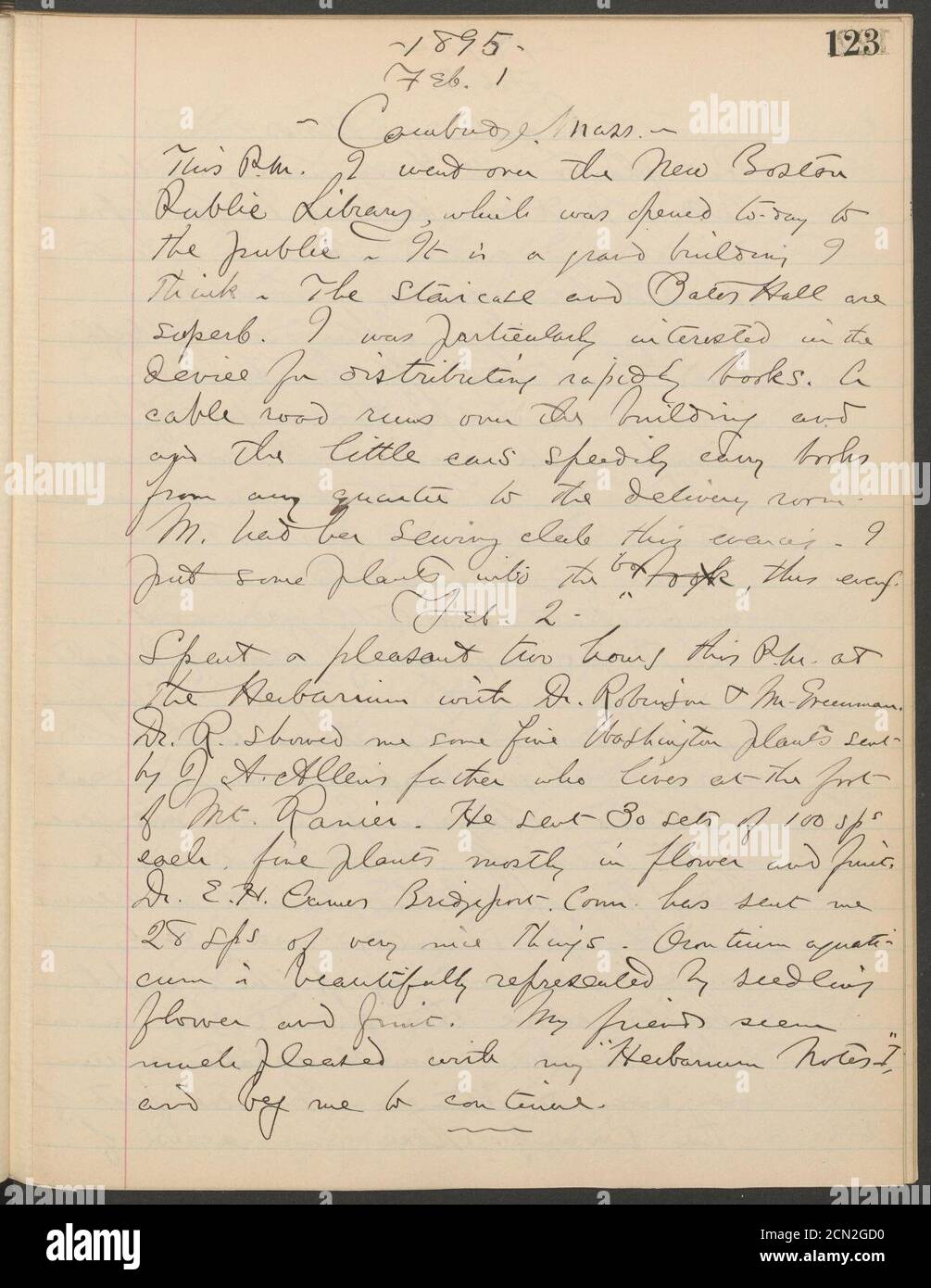 Journal,1895-1896 (bulk), 1895-1927 (inclusive) (Page 123 Stock Photo - Alamy