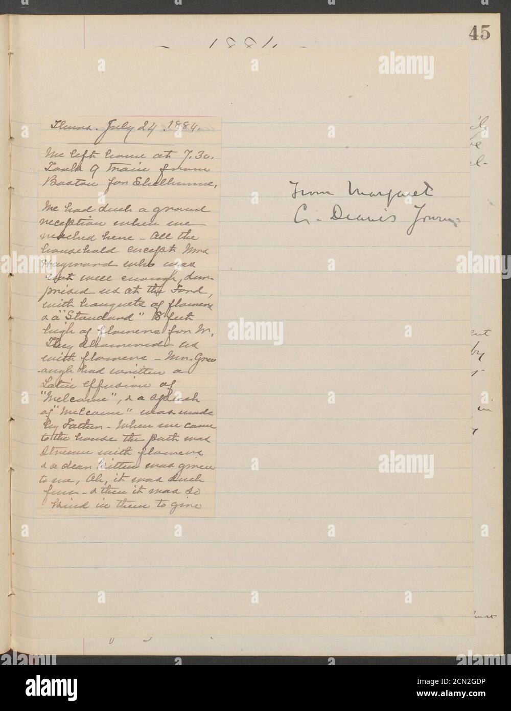 Journal,1882-1885 (Page insert Stock Photo - Alamy