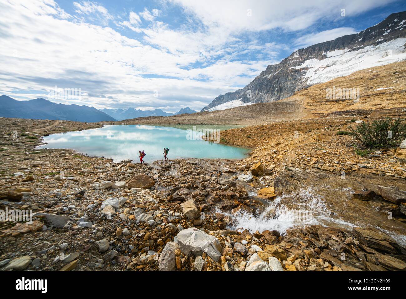 Two Females Exploring The Iceline Trail in Yoho National Park Stock ...