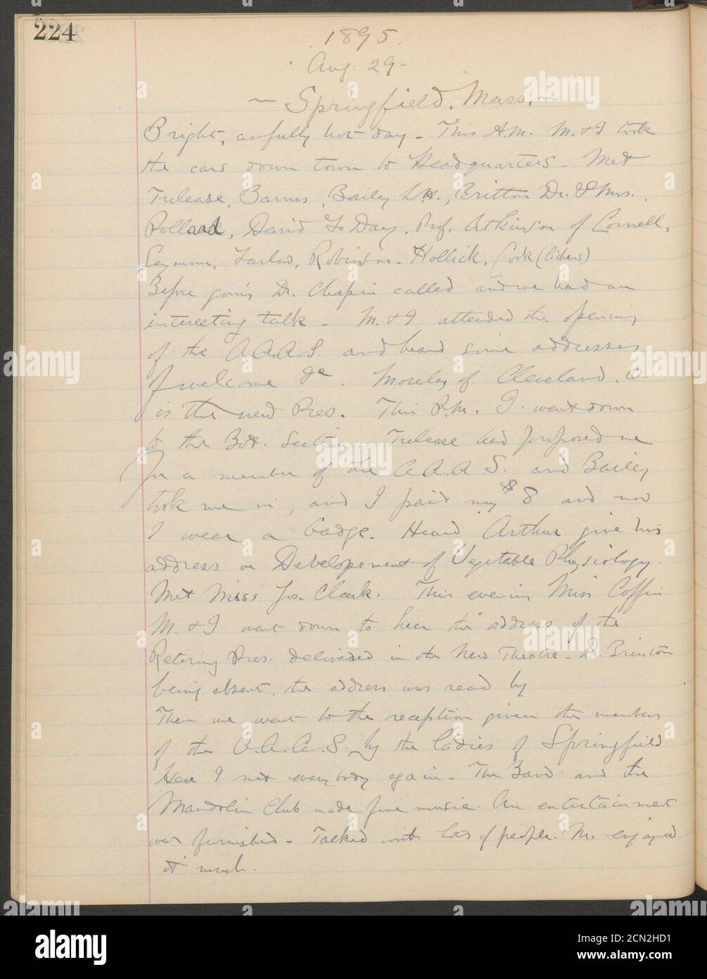 Journal,1895-1896 (bulk), 1895-1927 (inclusive) (Page 224 Stock Photo - Alamy