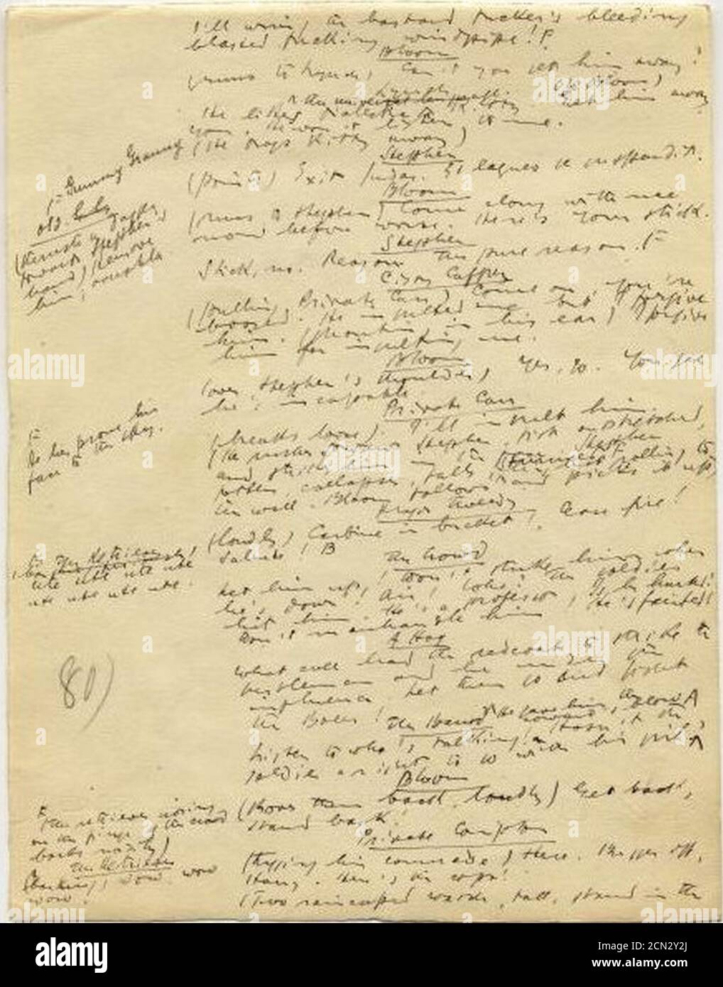 Joyce circe manuscript Stock Photo - Alamy