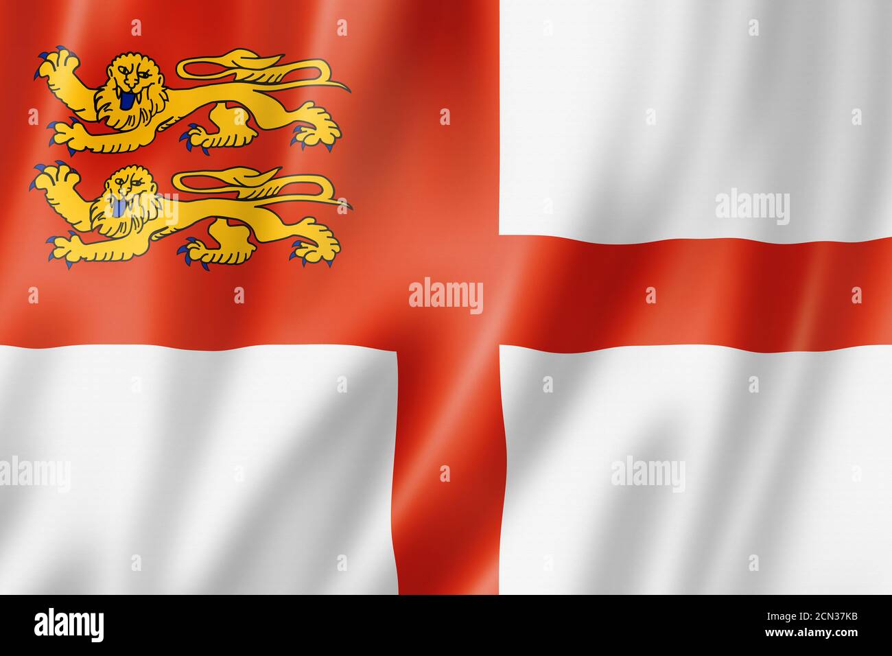 Sark island flag, UK Stock Photo - Alamy
