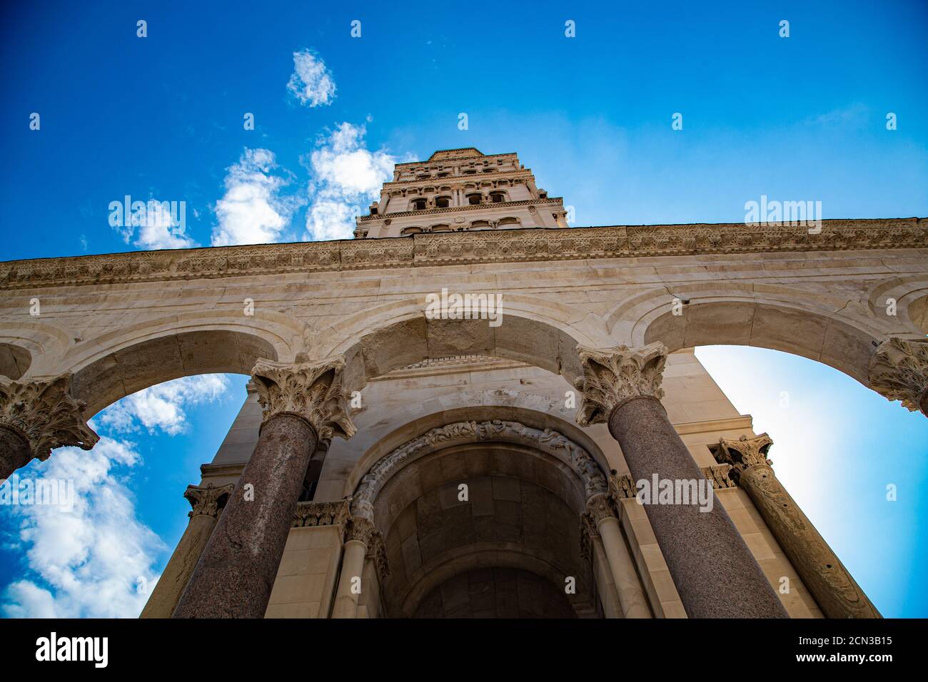 Wall arch and cathedral entrance arch in bell tower Stock Photo - Alamy