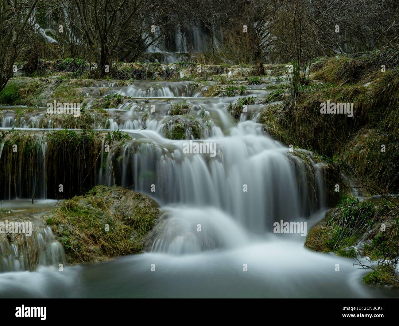 Long exposure photograph of the source of the Cuervo River, Cuenca ...