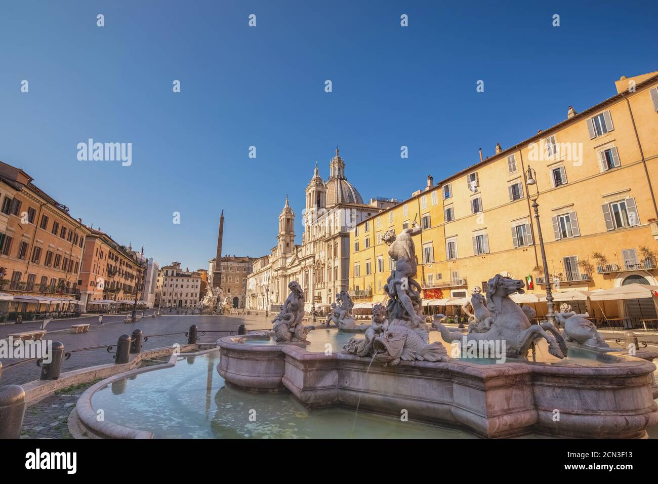 Rome Italy, city skyline at Piazza Novana empty nobody Stock Photo - Alamy