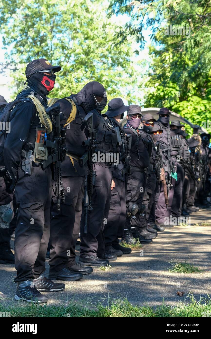 Louisville, KY, USA. 5th Sep, 2020. Heavily armed milita called the ...