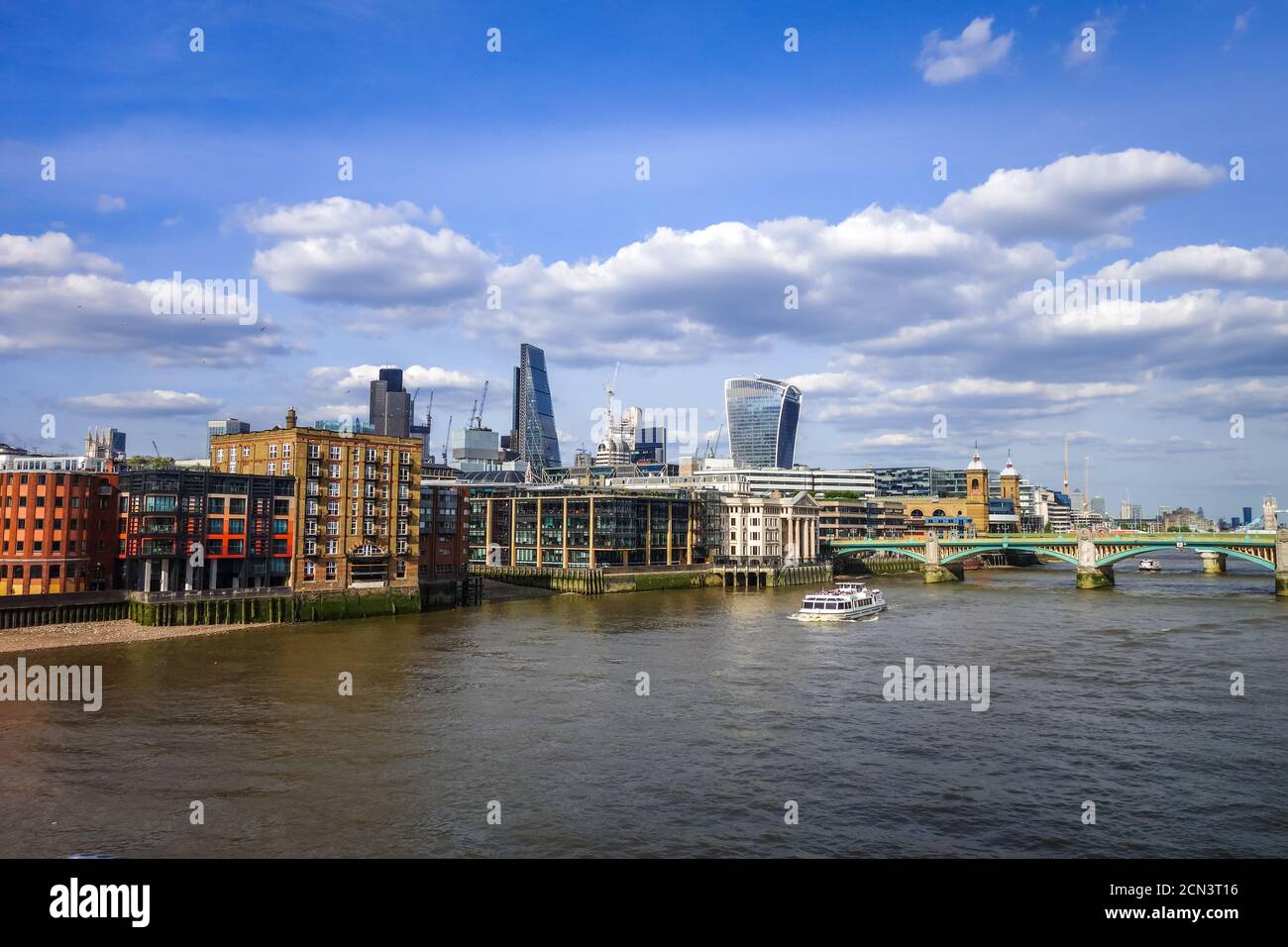 London view from Thames river, UK Stock Photo - Alamy